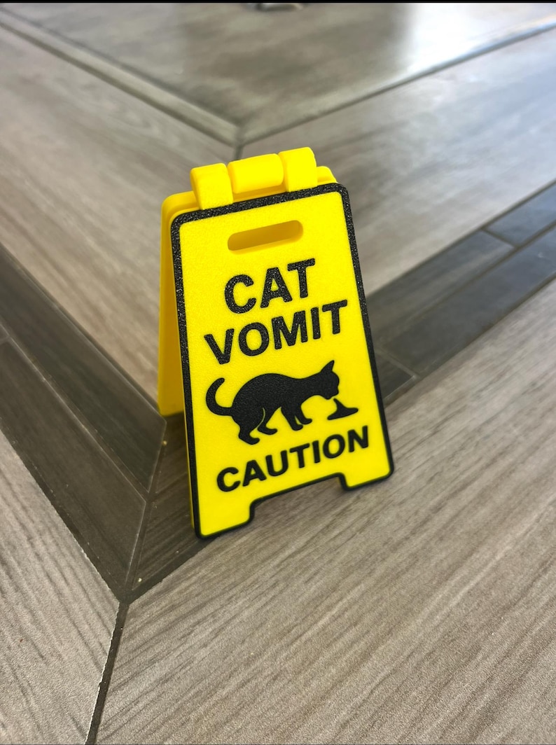 Cat Vomit Desk Sign: Funny Gift for Cat Lovers - Made in USA - Etsy
