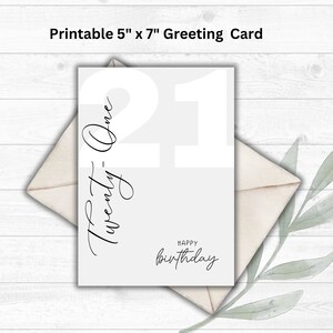 21st Birthday Card Digital Download PDF - Etsy
