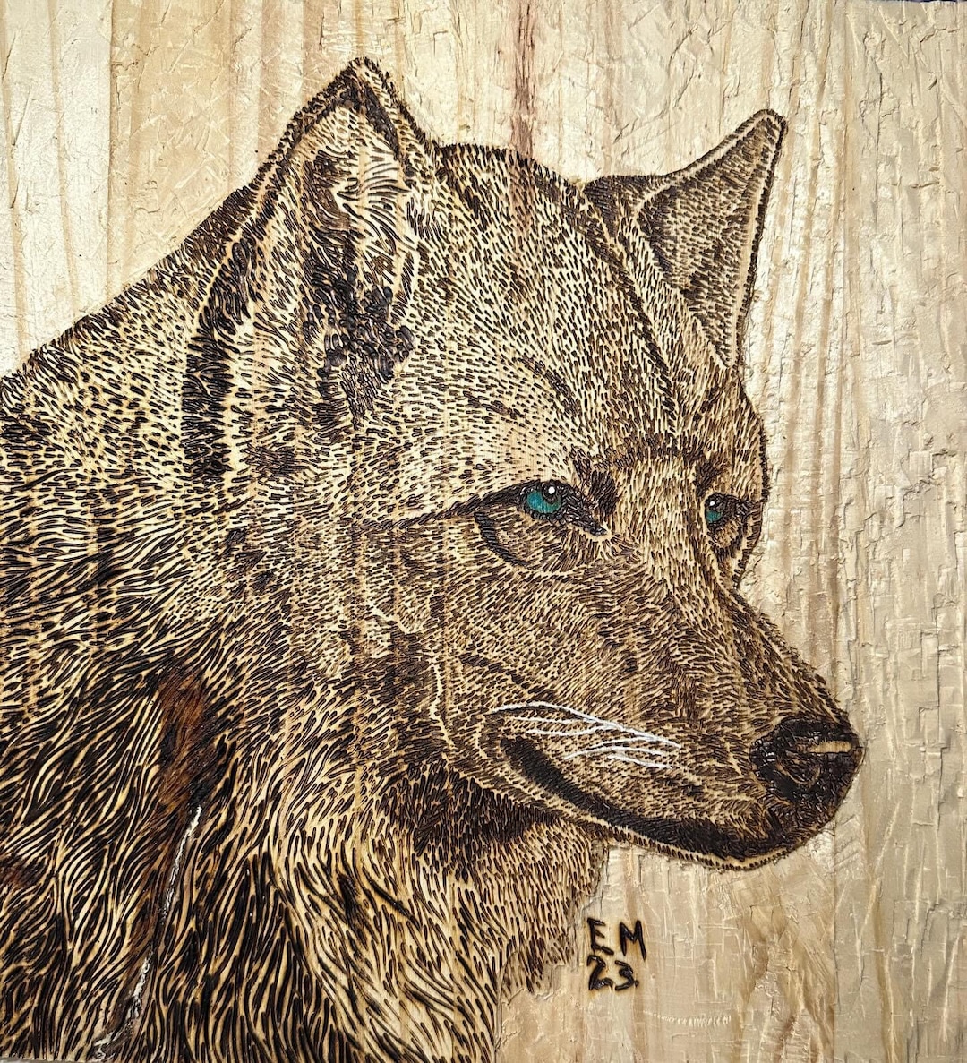 Pyrography Wolf - Etsy