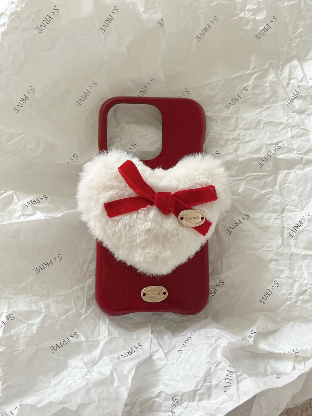 Retro Plush Love Velvet Bow Phone Case iPhone 15 14 13 12 Pro Max Case ...