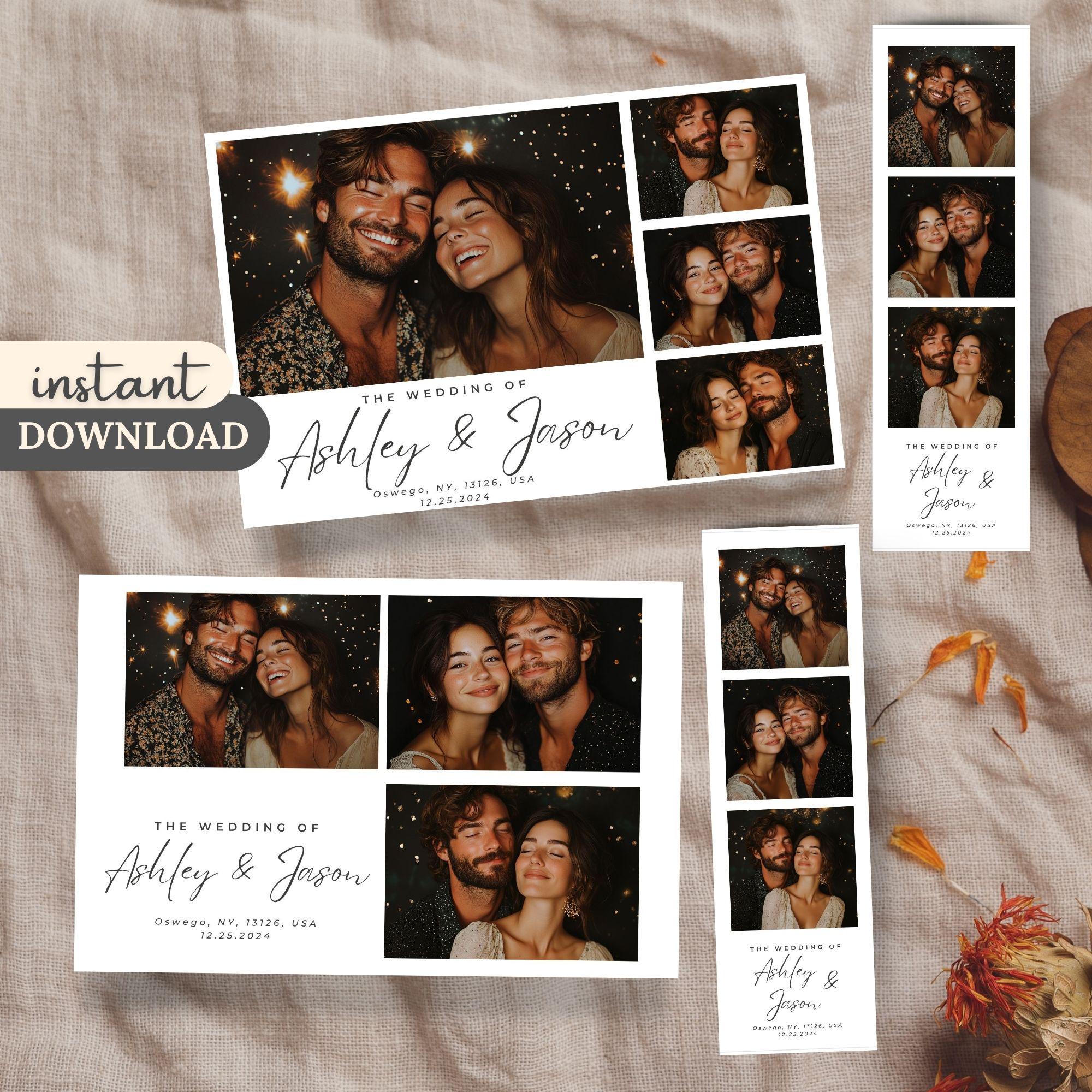 Minimalist Wedding Photobooth Template, Customizable Photo Booth Strip ...