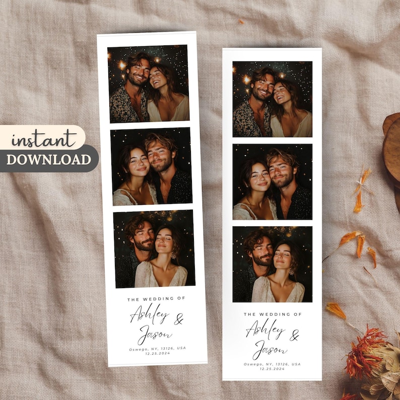 Photo Strip Minimalist Event Photobooth Template Customizable Photo ...