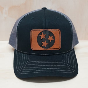 Tennessee Tri-star Trucker Hat Black on Grey - Etsy