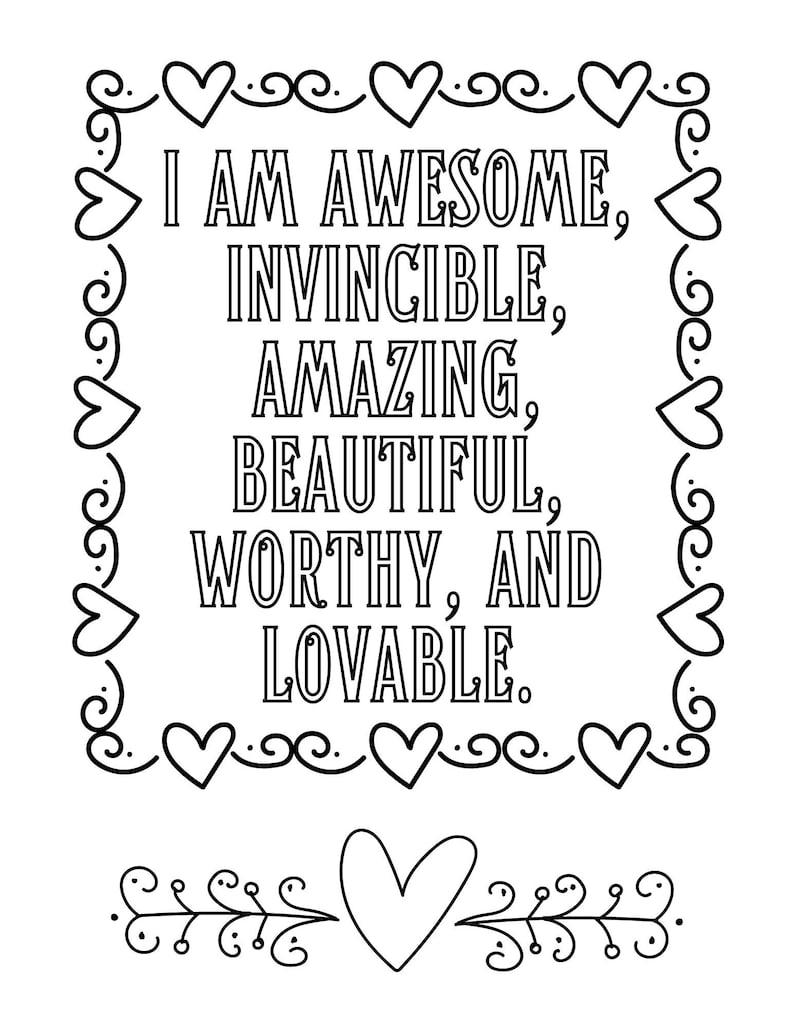 Coloring Pages, 40 Pages, Positive Coloring Pages for Adults ...