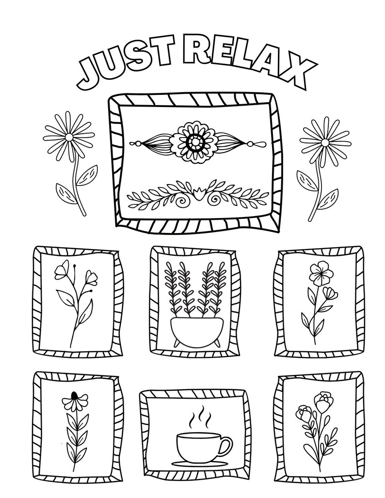 Coloring Pages, 40 Pages, Positive Coloring Pages for Adults ...