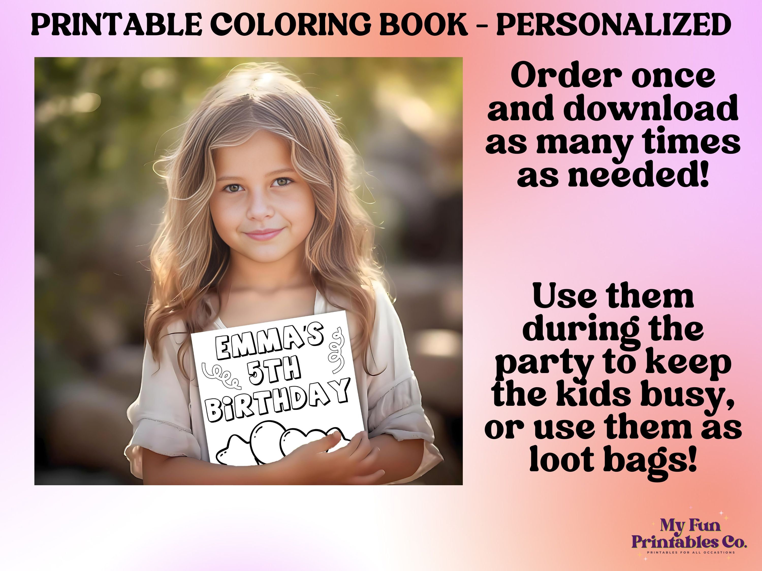 Printable Activity Book, Party Printable, Printable Party Decor ...