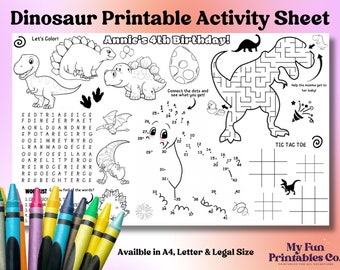 Printable Activity Sheet, Unicorn Theme Party Printable, Personalized ...