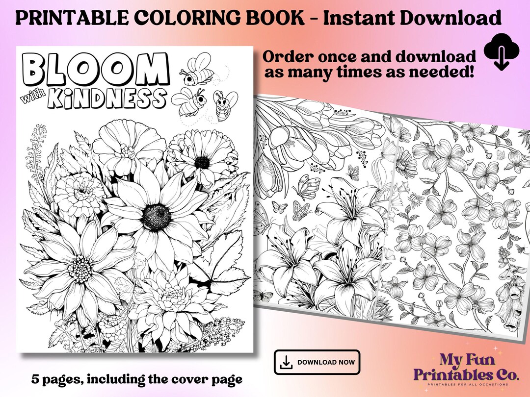 Printable Coloring Book, Flowers Coloring, Printable Coloring ...