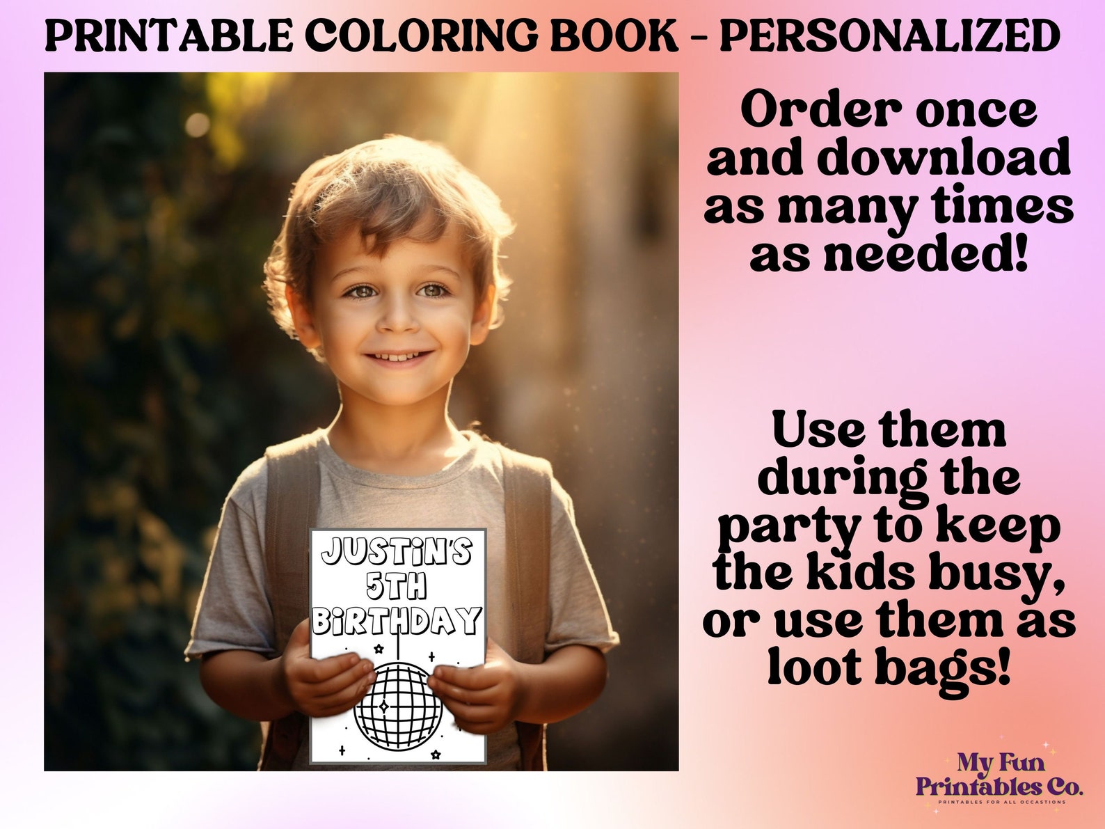 Printable Activity Book, Party Printable, Printable Party Decor ...
