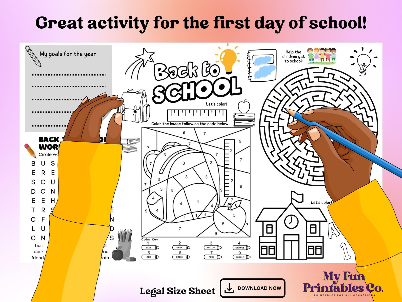 Back to School Activity Sheet, Back to School Printable, Back to School ...