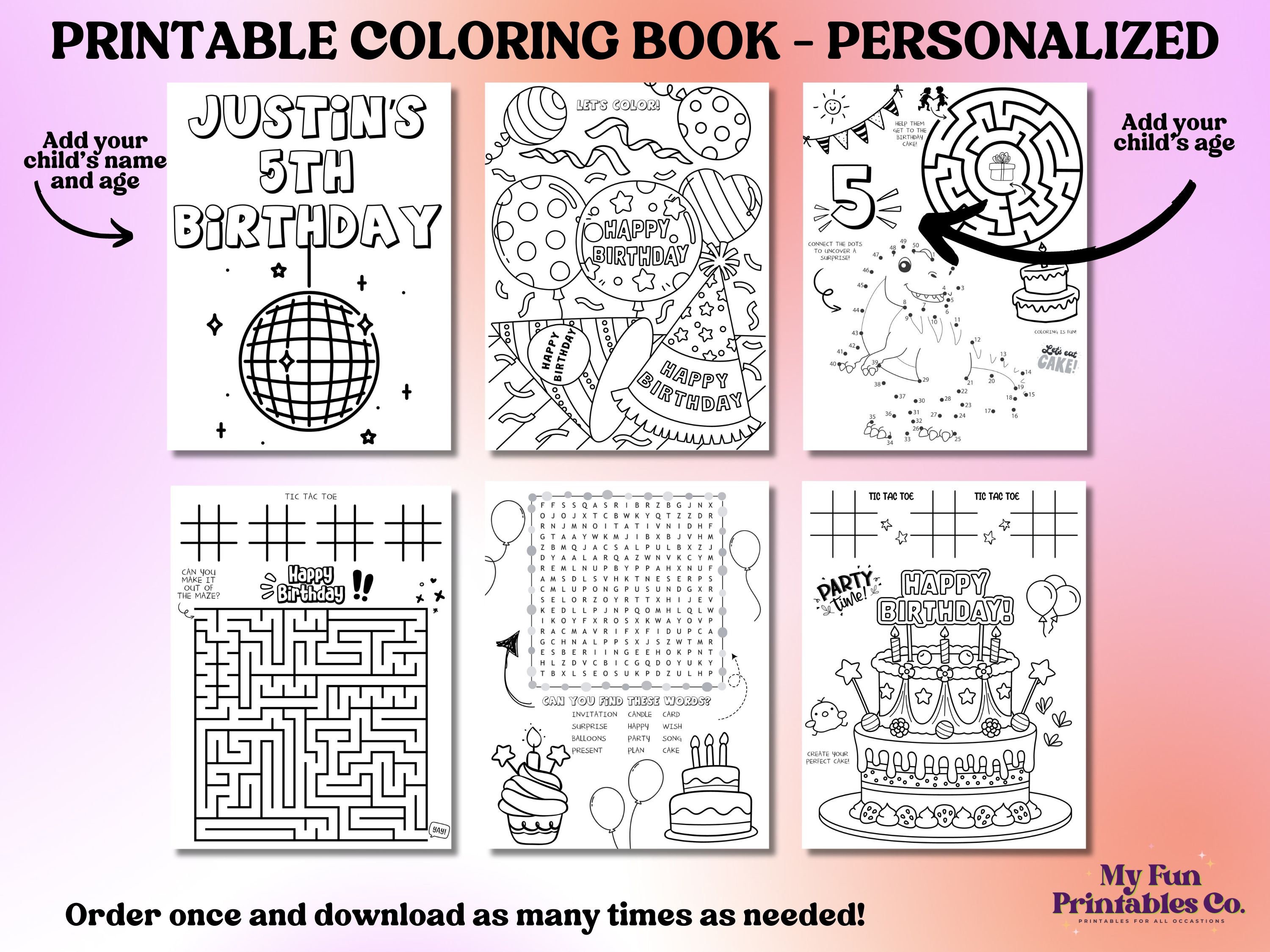 Printable Activity Book, Party Printable, Printable Party Decor ...