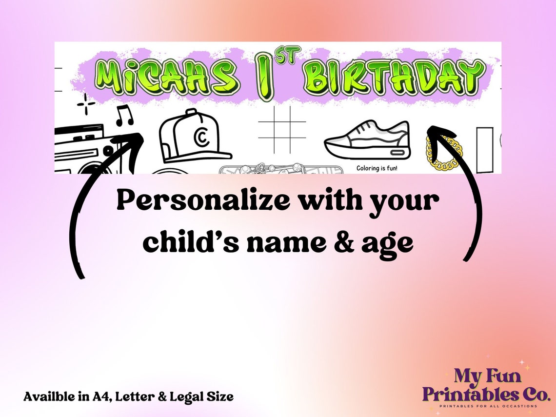 Personalized 90s Hip Hop Party Activity Sheet (digital Download) - Etsy