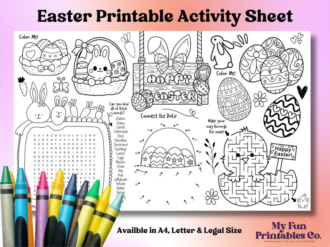 Printable Easter Activity Sheet, Easter Printable, Personalized Easter ...