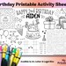 Printable Activity Sheet, Birthday Party Printable, Personalized Party ...