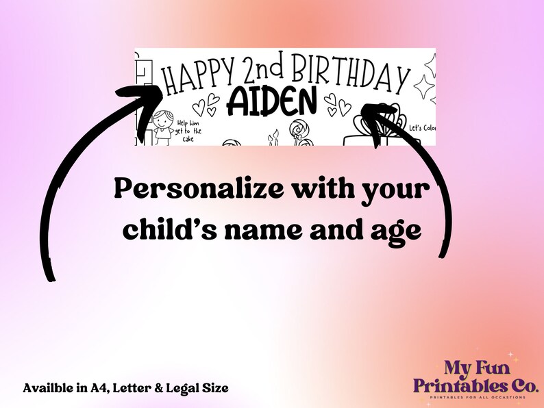 Printable Activity Sheet, Birthday Party Printable, Personalized Party ...