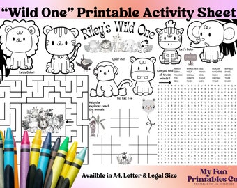 Printable Activity Sheet, Unicorn Theme Party Printable, Personalized ...