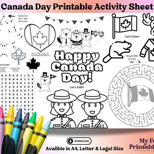 Canada Day Activity Sheet, Canada Day Printable, Canada Day Printable ...