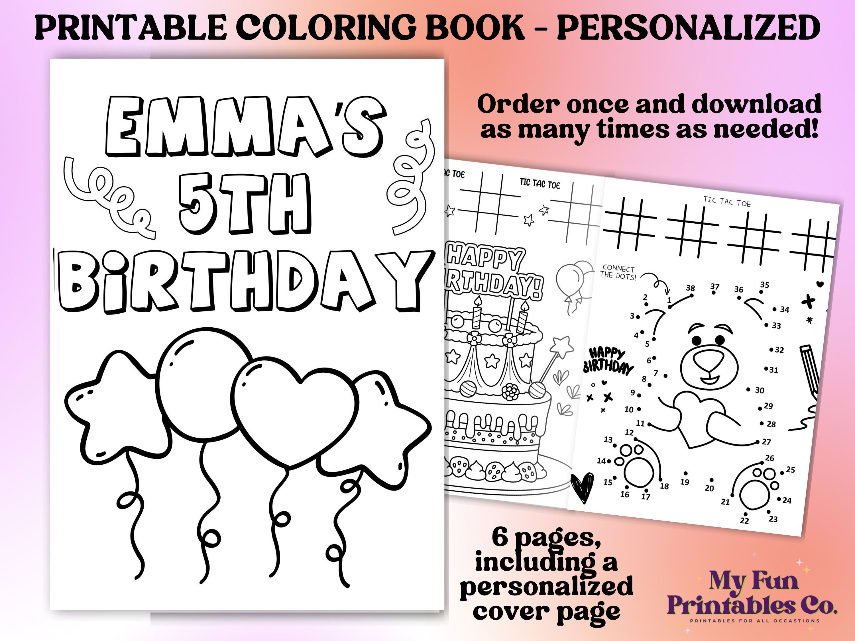 Printable Activity Book, Party Printable, Printable Party Decor ...