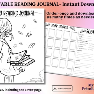 Printable Reading Journal, Reading Journal, Printable Journal ...