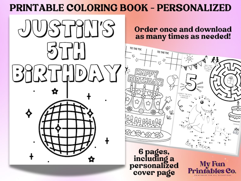 Printable Activity Book, Party Printable, Printable Party Decor ...