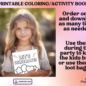Printable Activity Book, Party Printable, Printable Party Decor ...