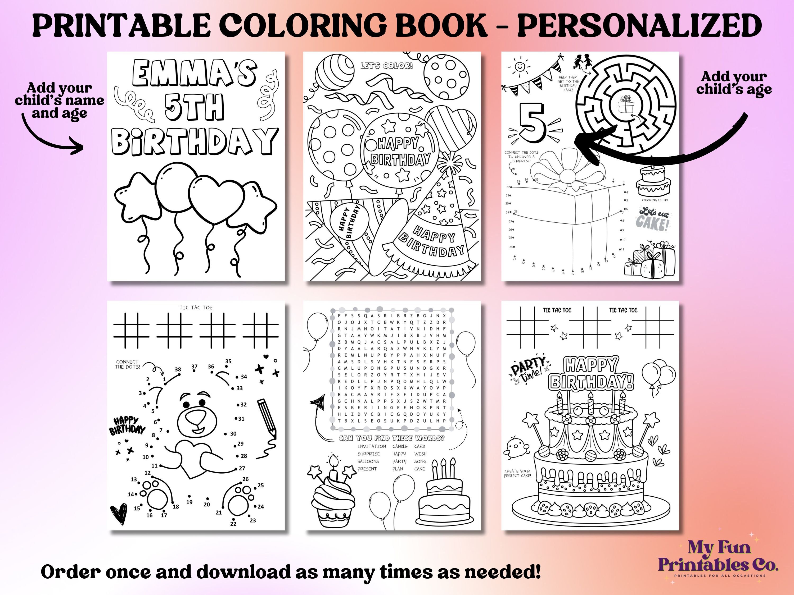 Printable Activity Book, Party Printable, Printable Party Decor ...