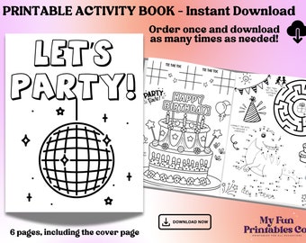 Printable Activity Book, Party Printable, Printable Party Decor ...
