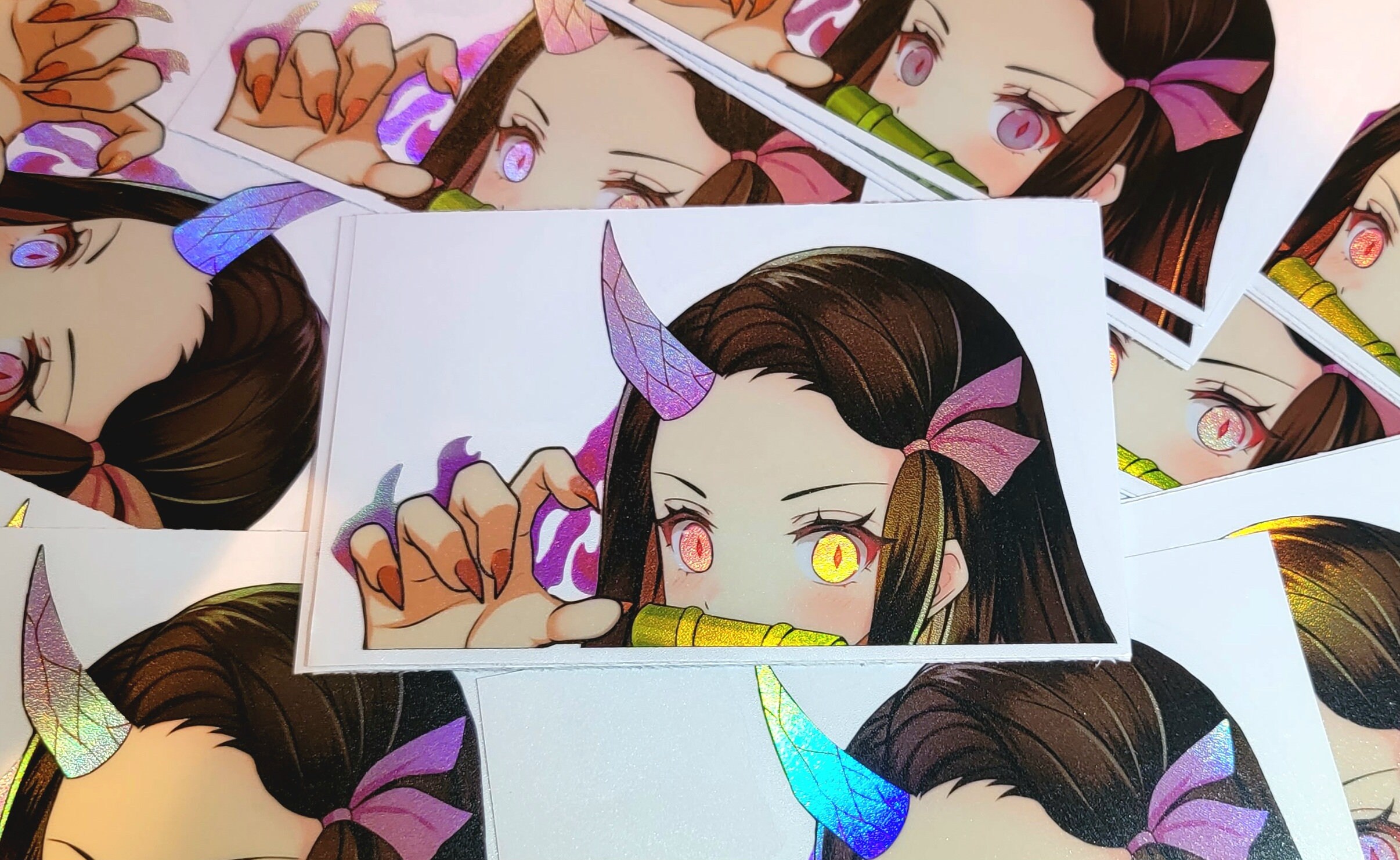 Demon Waifu Peeker Spotholo Sticker - Etsy