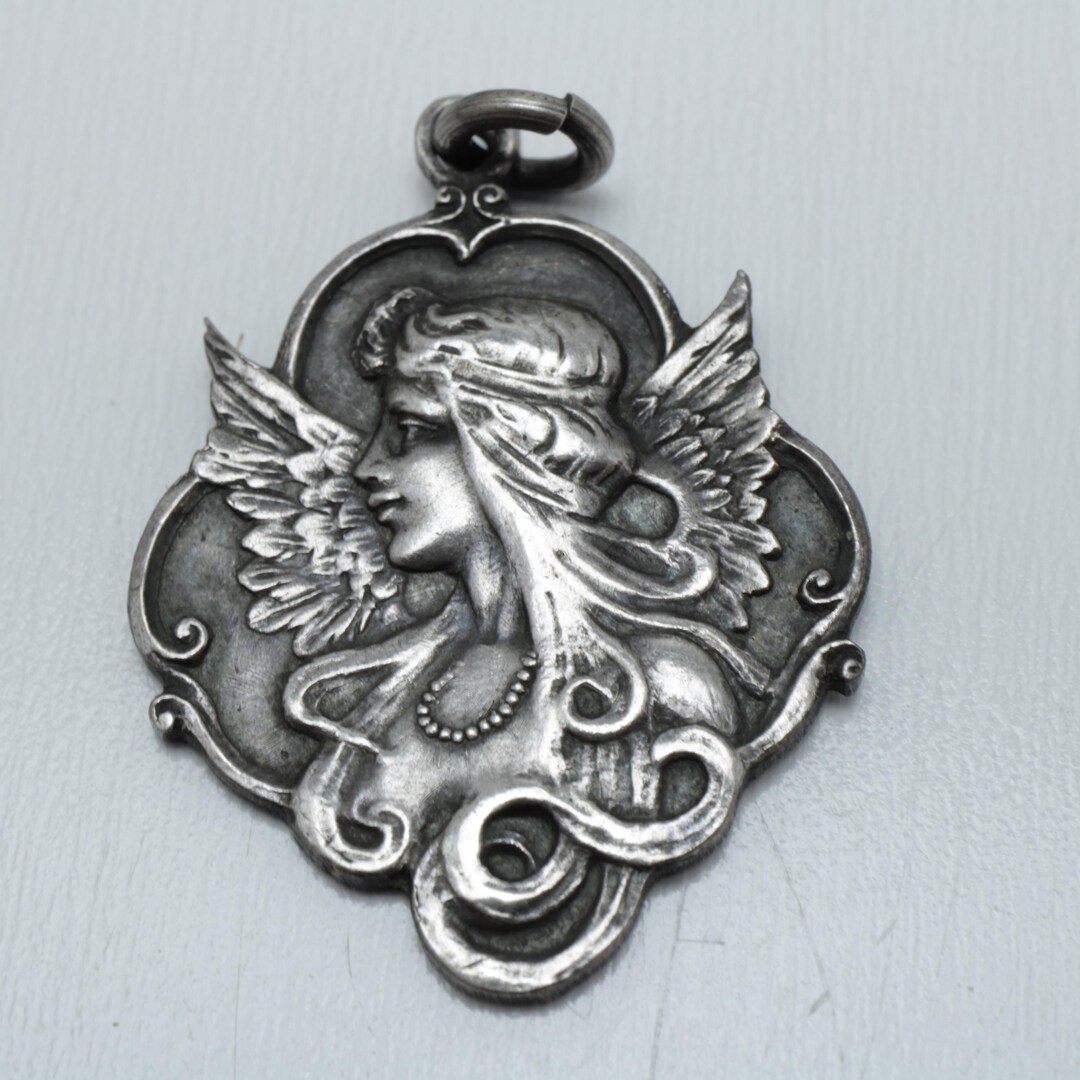 Art Nouveau Silver Pendant University Pendant Teachers - Etsy