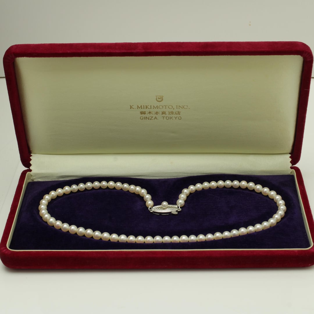 Vintage Mikimoto Pearl Necklace Sterling Silver 15 Inches Necklace Chocker - Etsy