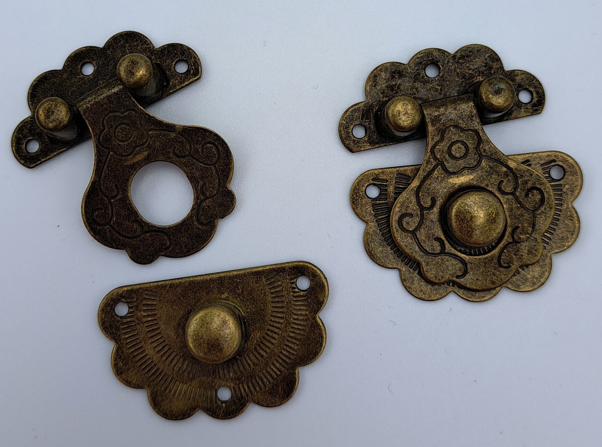 Decorative Metal Latch for Boxes 2 Piece Wooden Box Closures Bronze ...