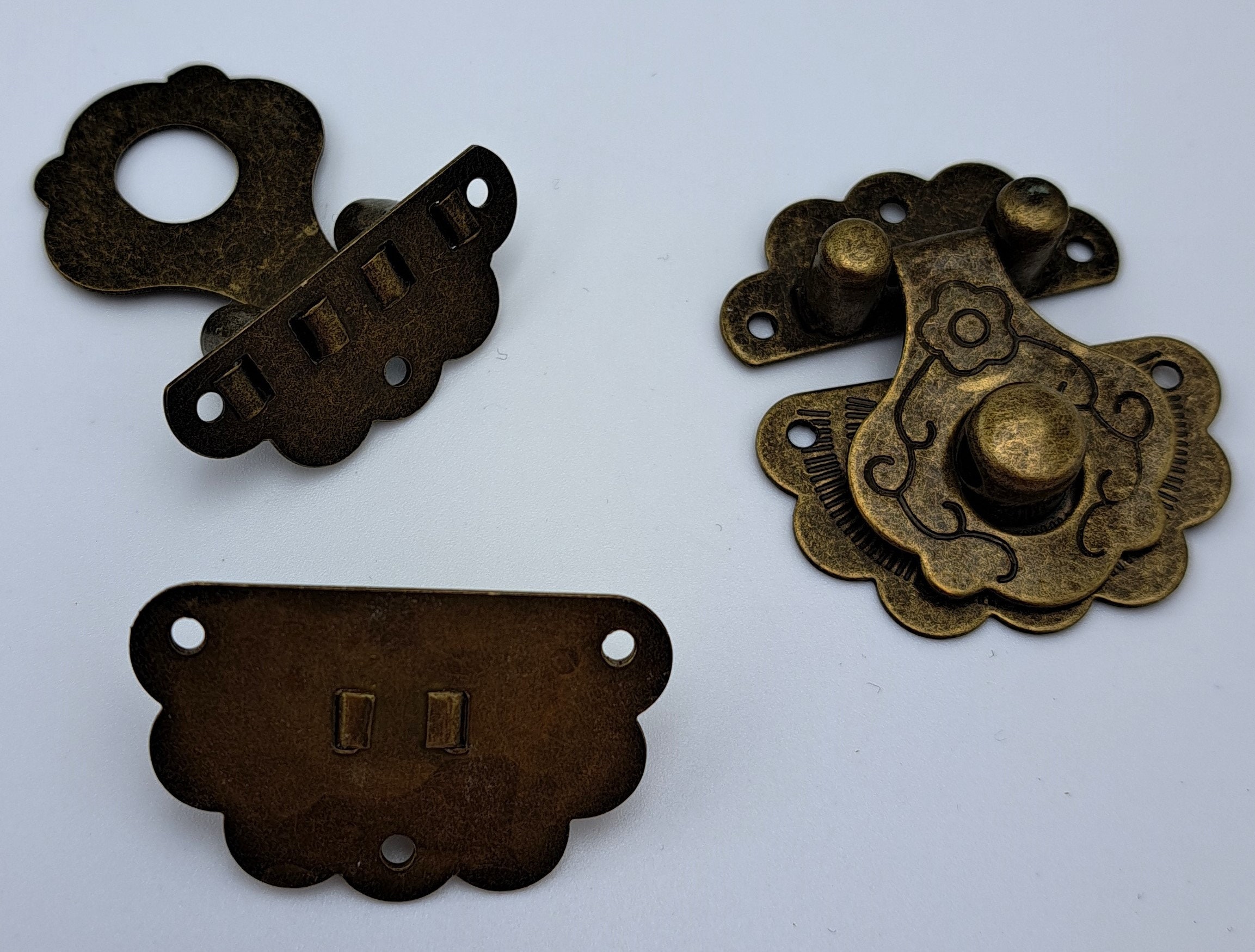 Decorative Metal Latch for Boxes 2 Piece Wooden Box Closures Bronze ...
