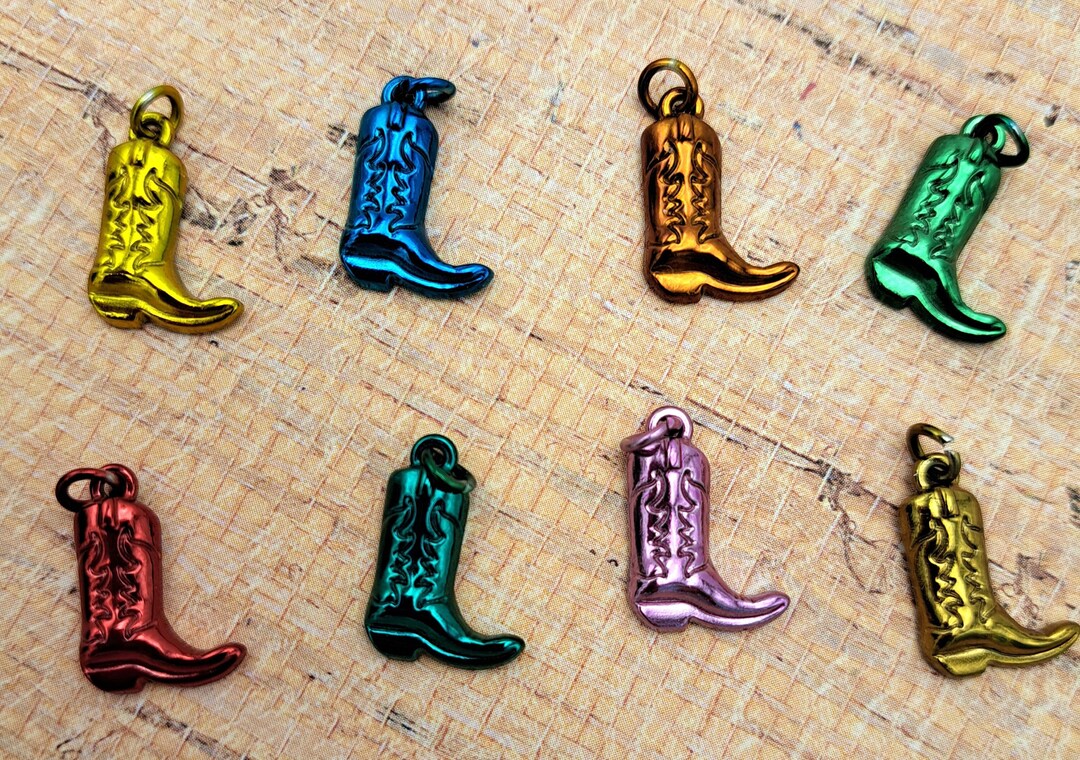 Metal Cowboy Boot Charm Set Cute Western Charms Earring Necklace Charms ...