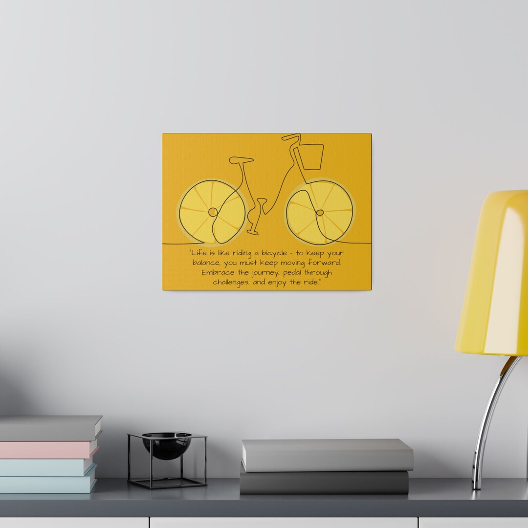 Matte Canvas, Pedal Through Life Inspirational Quote Bicycle Journey ...