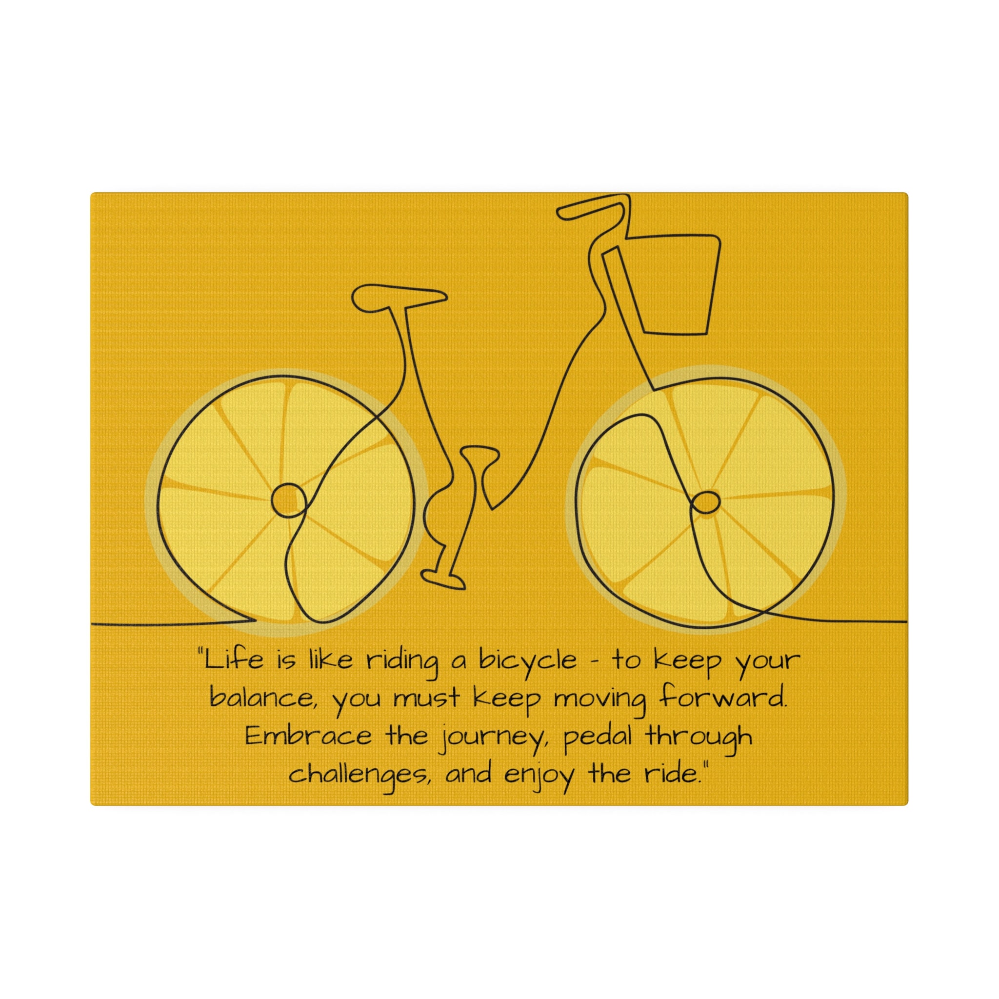 Matte Canvas, Pedal Through Life Inspirational Quote Bicycle Journey ...