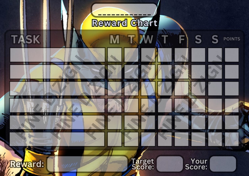 Wolverine's Achievement Log: Printable A4 Chart for Kids' Success - Etsy