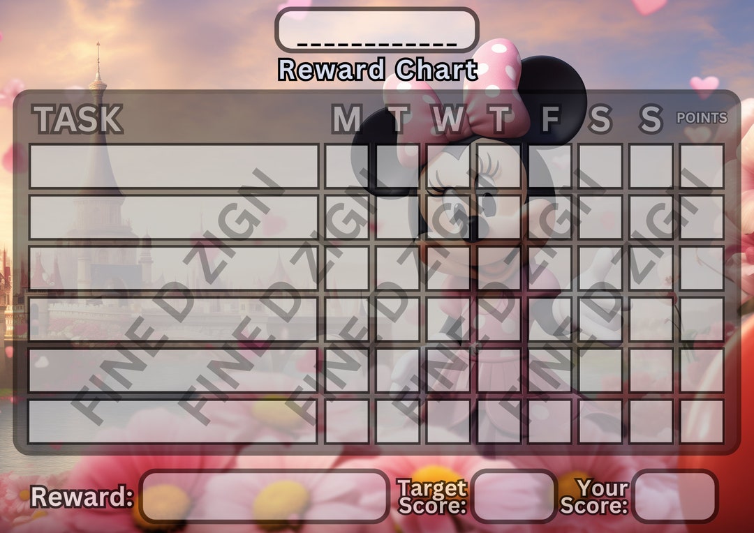 Minnie's Magical Rewards: Printable A4 Chart for Kids' Achievements - Etsy