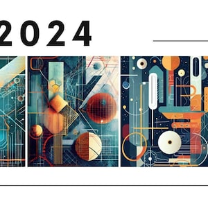 2024 Colorful Modern Art Calendar for Digital Download - Etsy