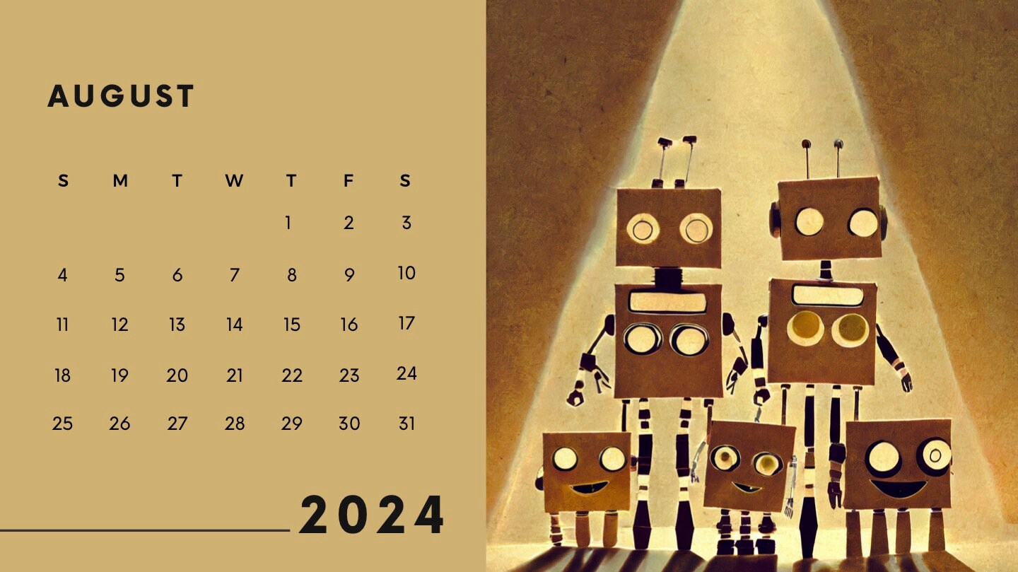2024 Robot Art Calendar for Digital Download - Etsy