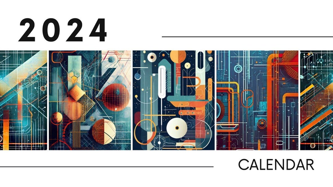 2024 Colorful Modern Art Calendar for Digital Download - Etsy