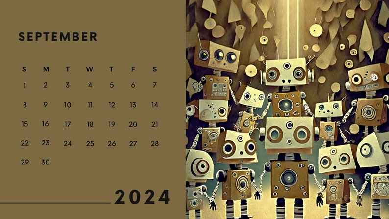 2024 Robot Art Calendar for Digital Download - Etsy