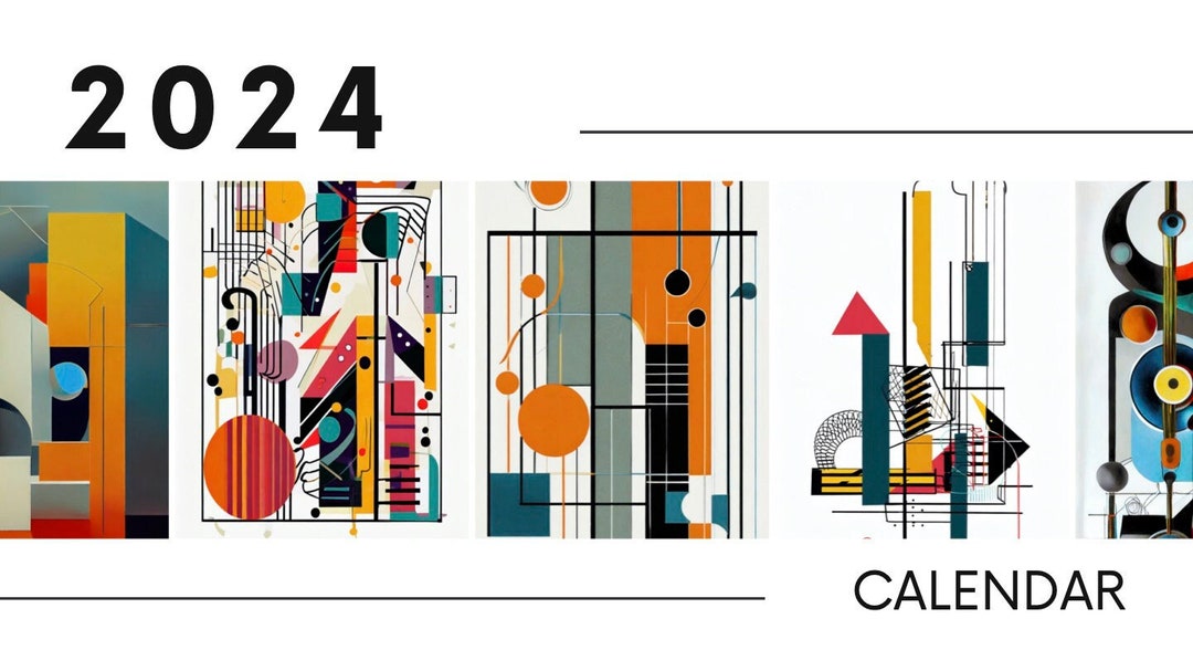 2024 Colorful Modern Art Calendar for Digital Download - Etsy