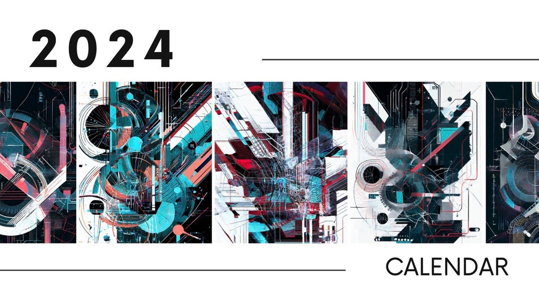 2024 Colorful Art Calendar for Digital Download - Etsy