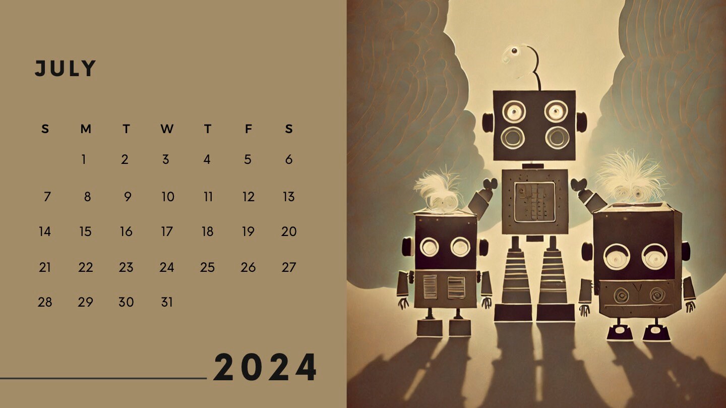 2024 Robot Art Calendar for Digital Download - Etsy
