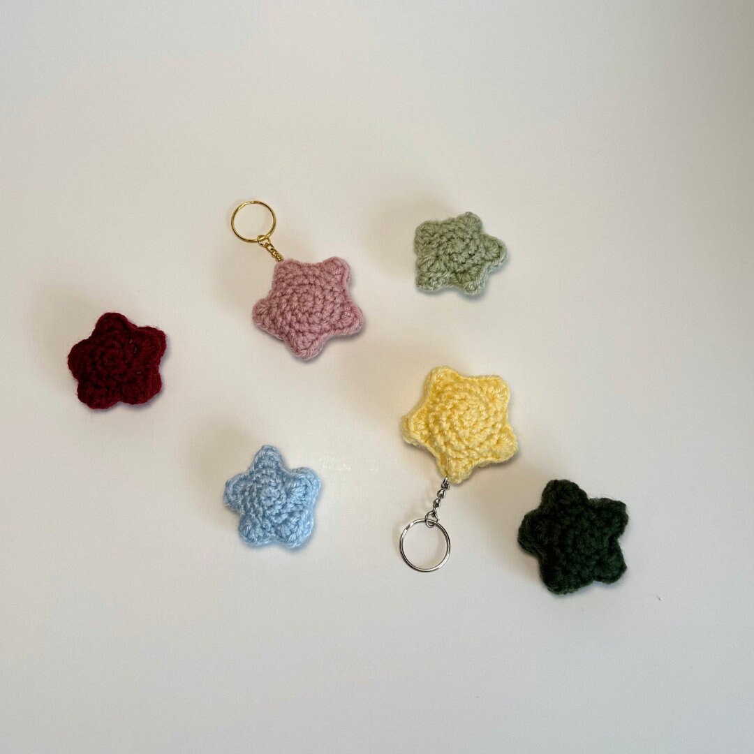 Handmade Mini Star Crochet Keychain Charm - Etsy