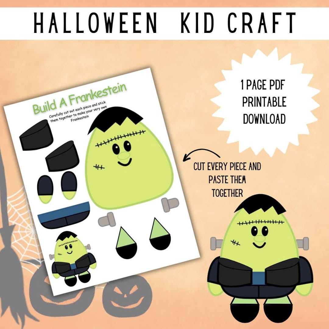 Build a Frankenstein Activity for Kids | Halloween Printable Craft ...