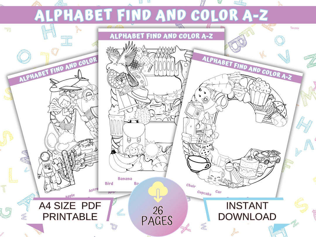 ABC Find and Color Worksheets | A-Z Alphabet Activity Pages ...