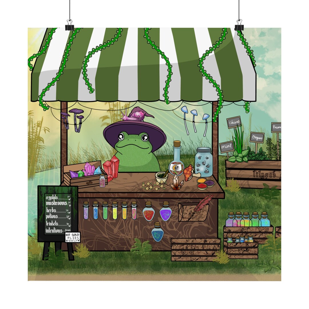 Potions + Magic Merchant Frog Poster - Etsy