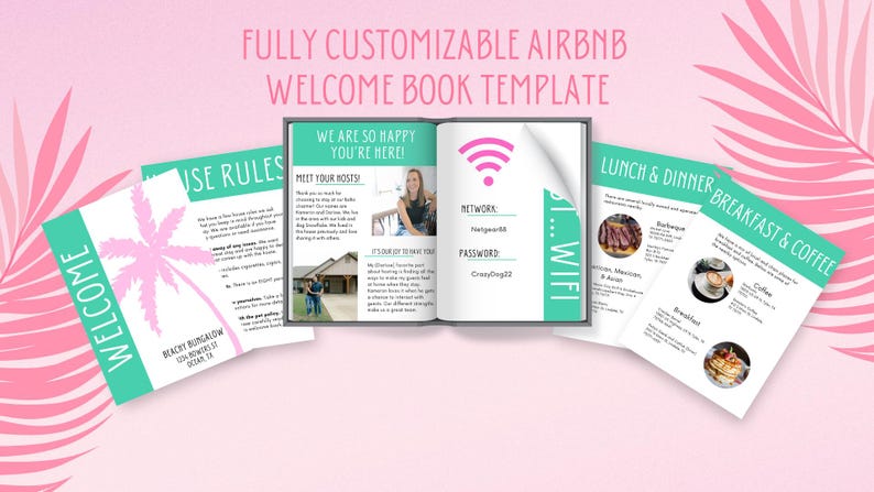 Beach Airbnb Welcome Book Template: Editable Canva Design (digital ...