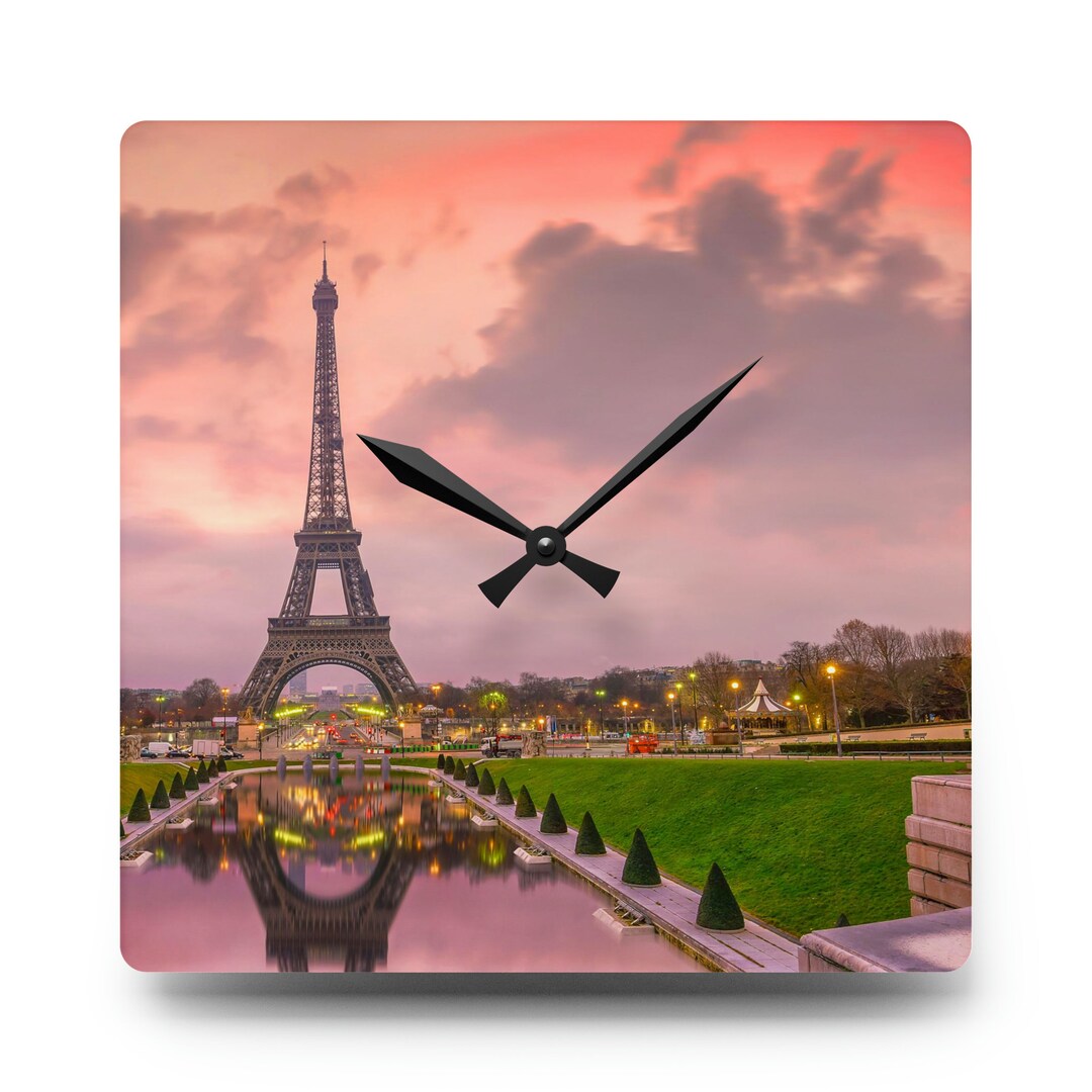 Paris Wall Clock, Rectangular Wall Clock, Wall Clock, Rectangle Wall ...